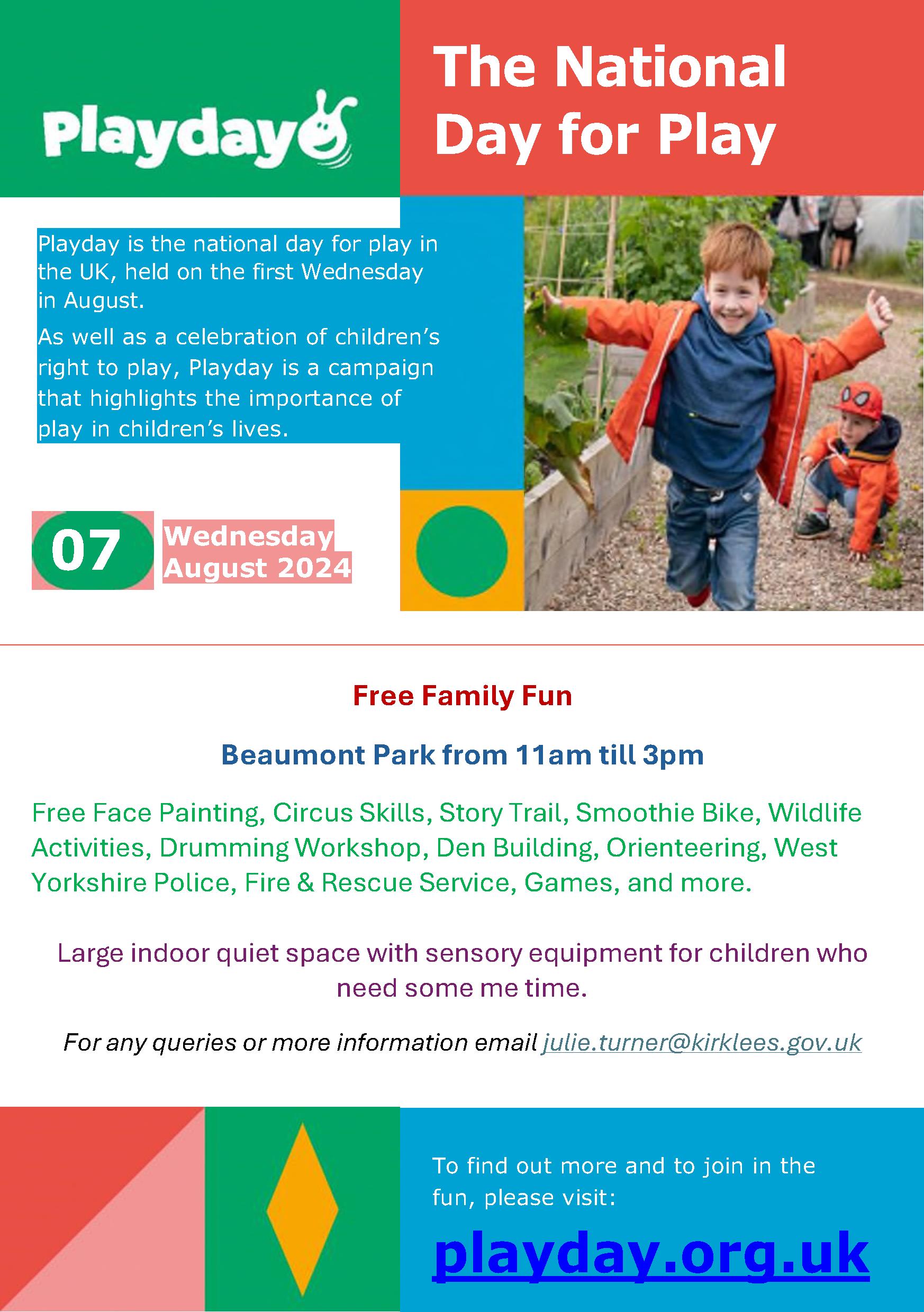 National Play Day at Beaumont Park - River Holme Connections